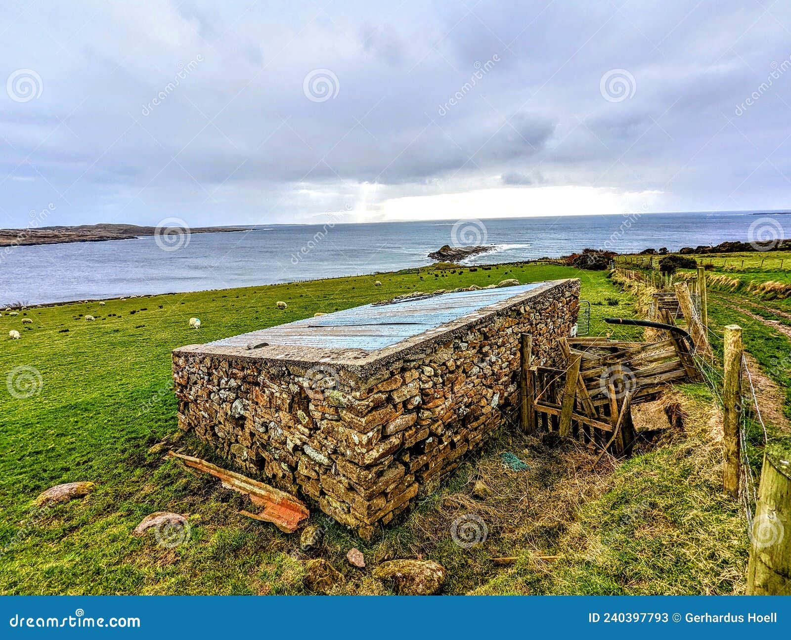 Old Stone Building in Donegal Ireland at the Ocean Stock Image - Image ...