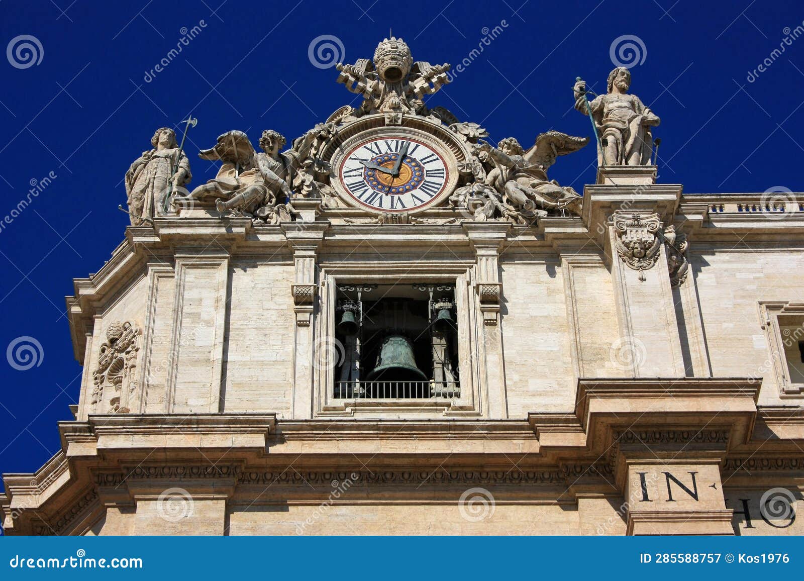 Clock on St. Peter S Basilica in the Vatican Stock Image - Image of ...