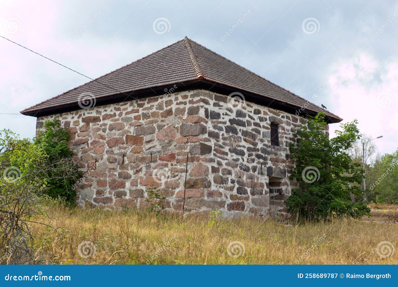 Old stone building. stock image. Image of season, stone - 258689787