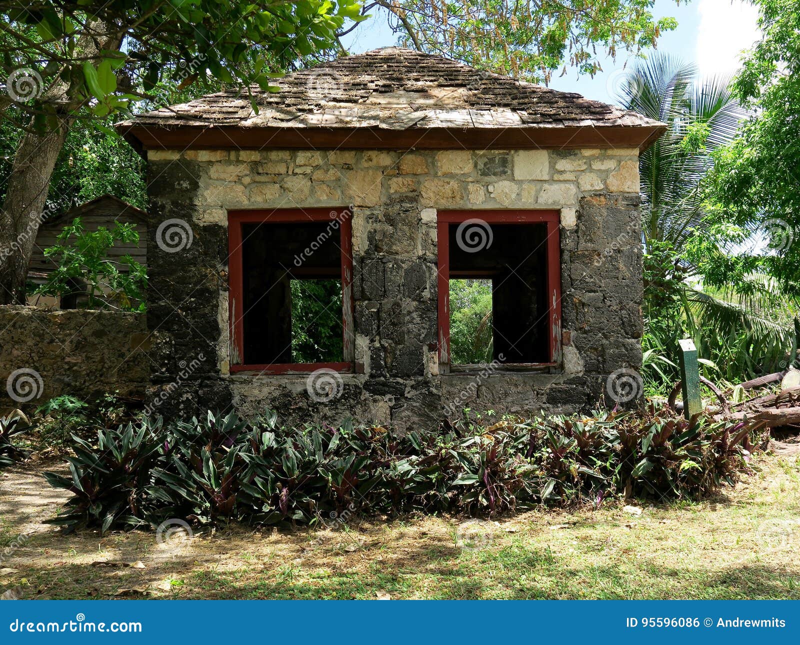 Old Stone Building in Tropical Setting Stock Photo - Image of tropical ...