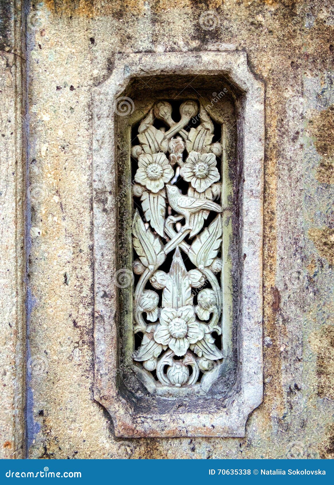 Old stone carving wall. stock photo. Image of leaf, style - 70635338