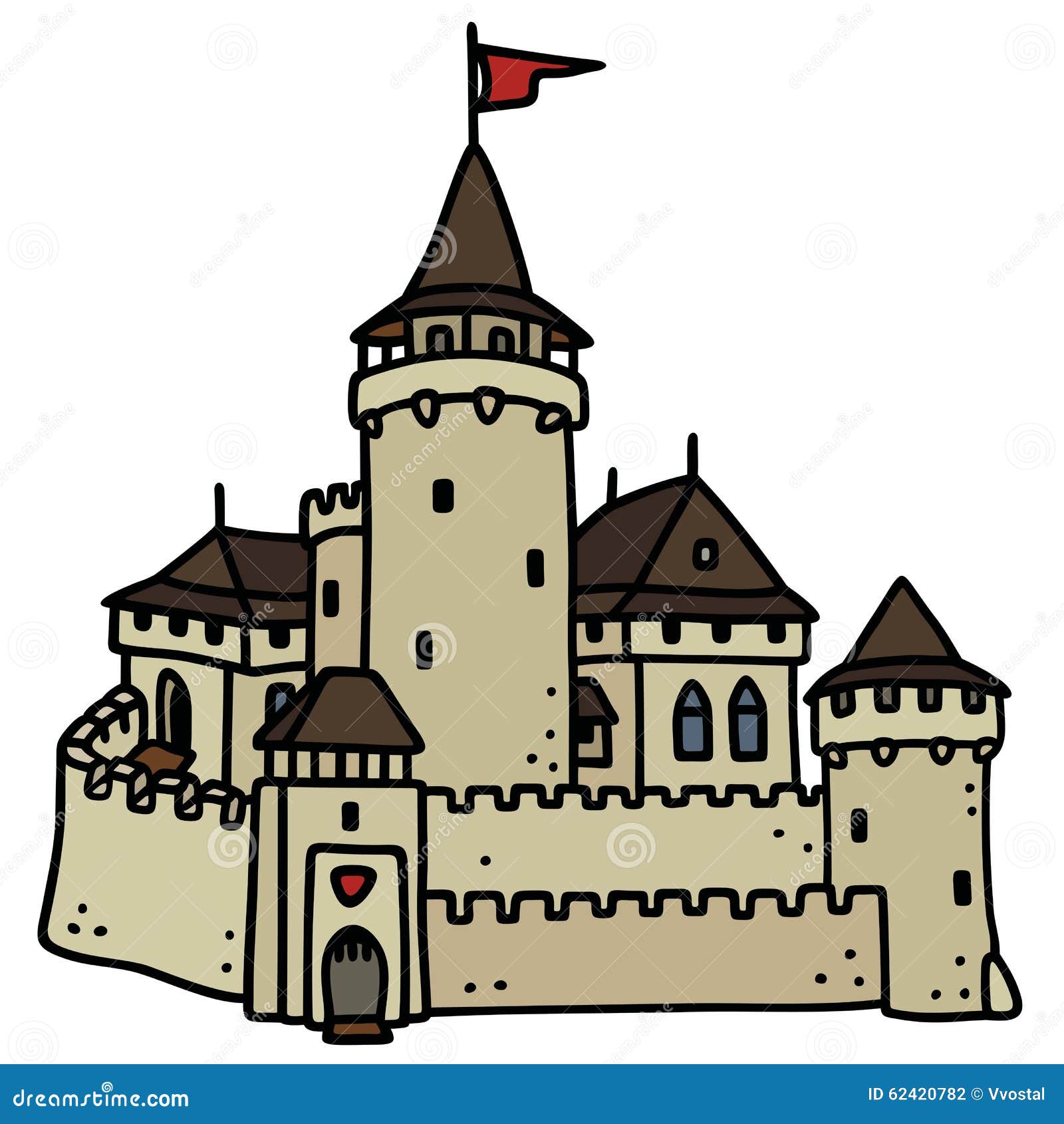 Old stone castle stock vector. Illustration of cream - 62420782