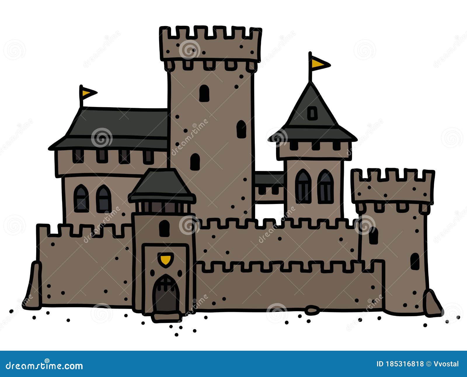 The old stone castle stock vector. Illustration of rock - 185316818