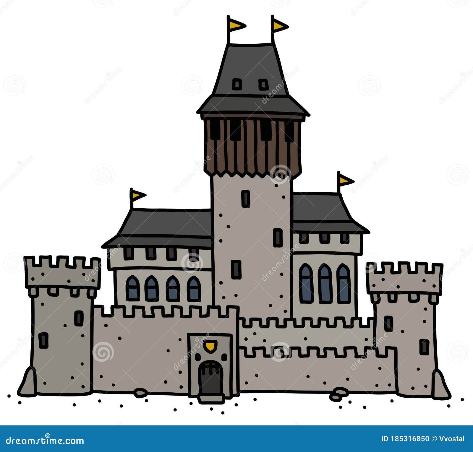 The old stone castle stock vector. Illustration of rock - 185316850