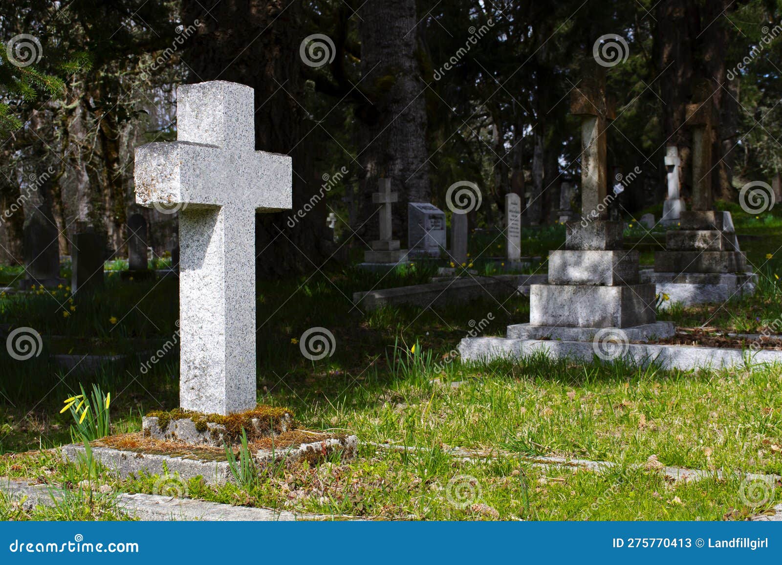 Old Stone Cemetery Cross stock image. Image of ancient - 275770413