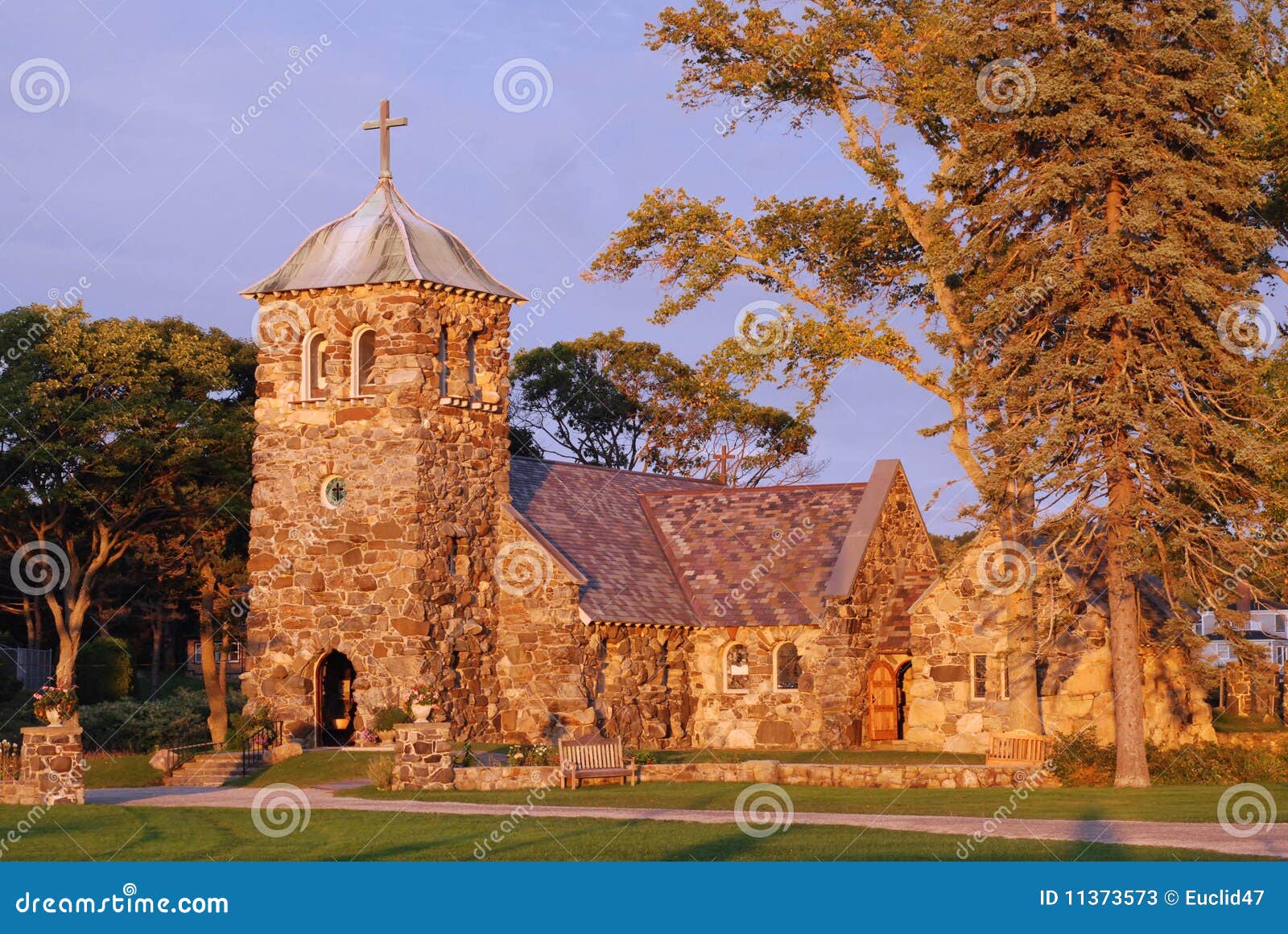 Old stone church stock image. Image of trees, quaint - 11373573