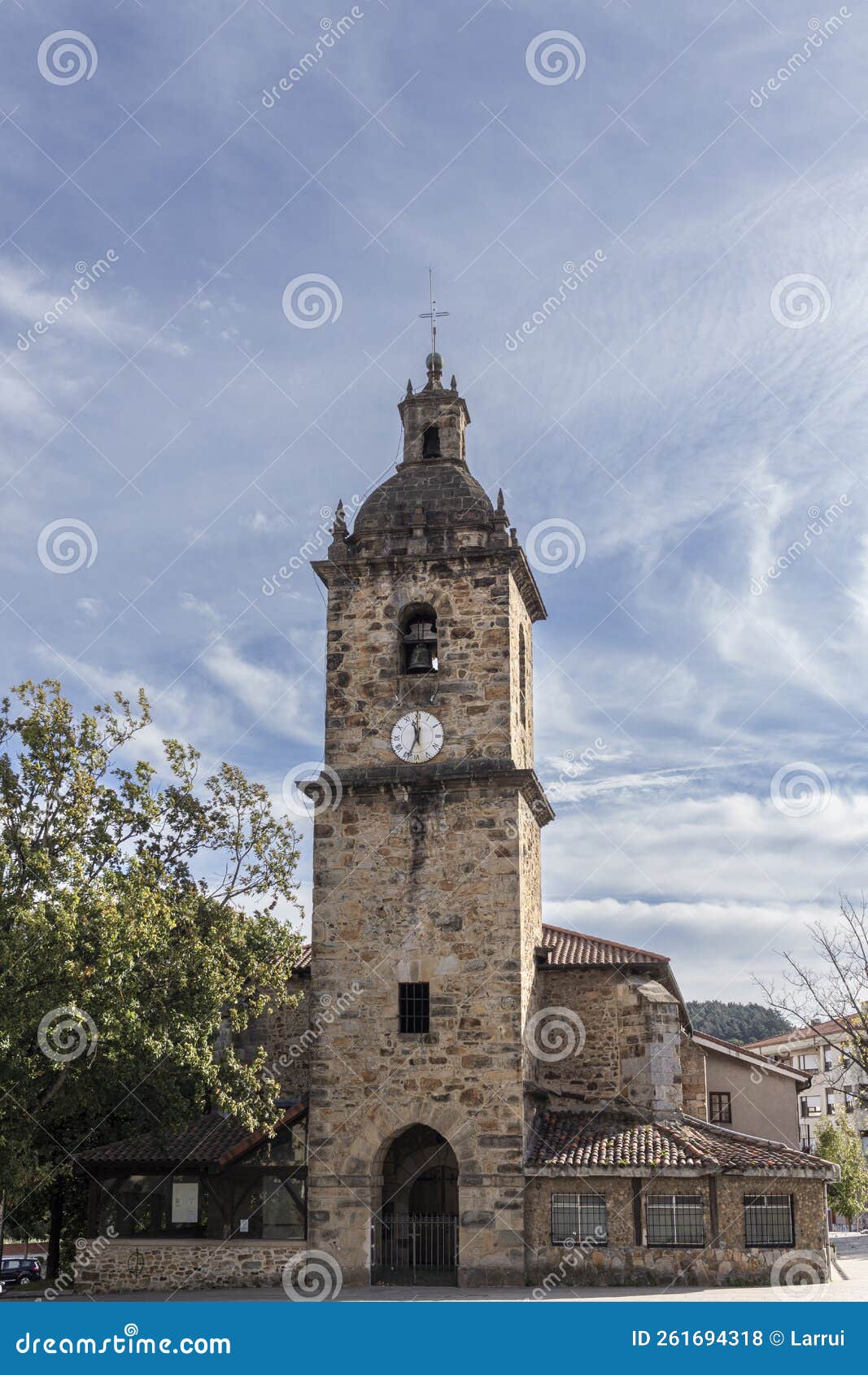 Stone Church in the Basque Town of Basauri Stock Photo - Image of ...