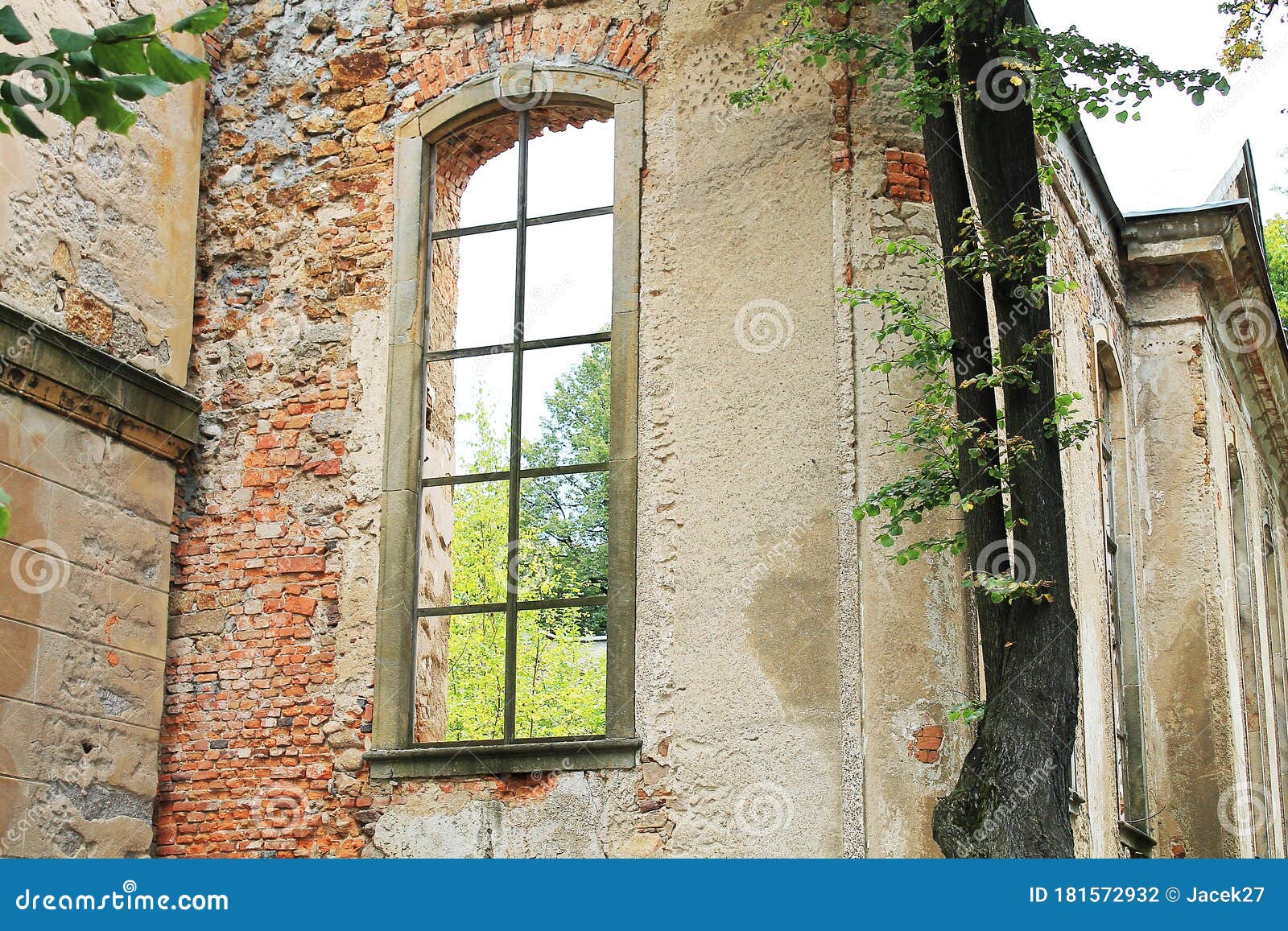 Old Stone Church Ruin Window Stock Photo - Image of looking, stone ...