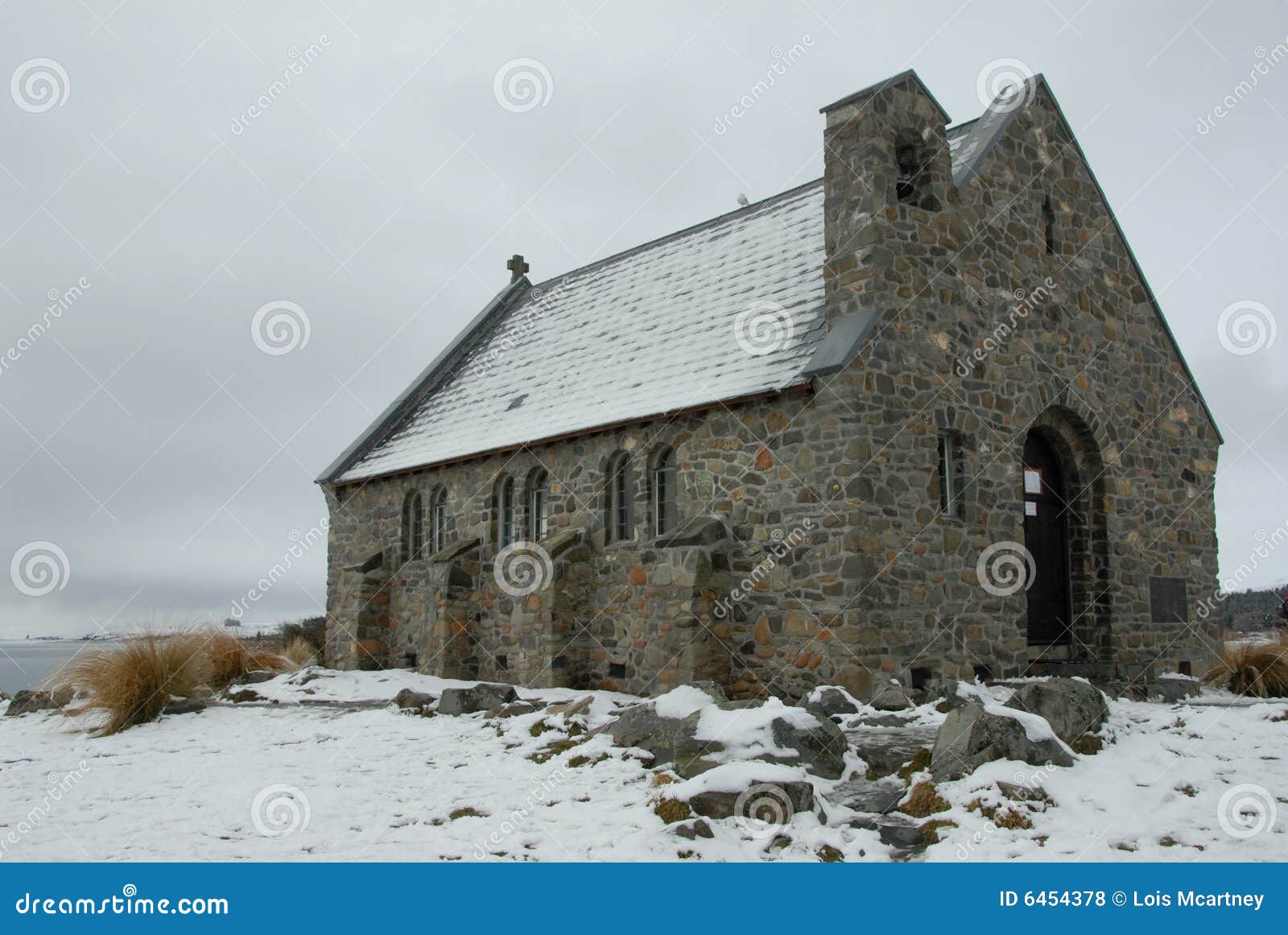Old stone church in winter stock photo. Image of island - 6454378