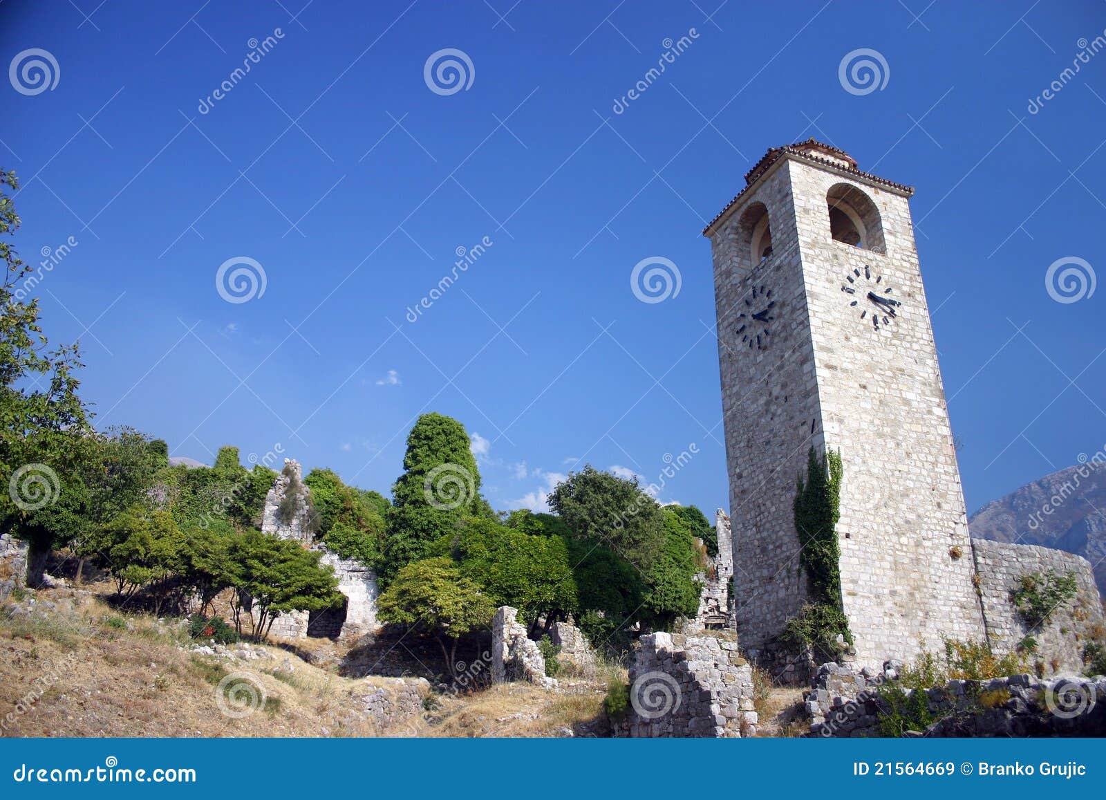 Old stone clock stock image. Image of traditional, stone - 21564669