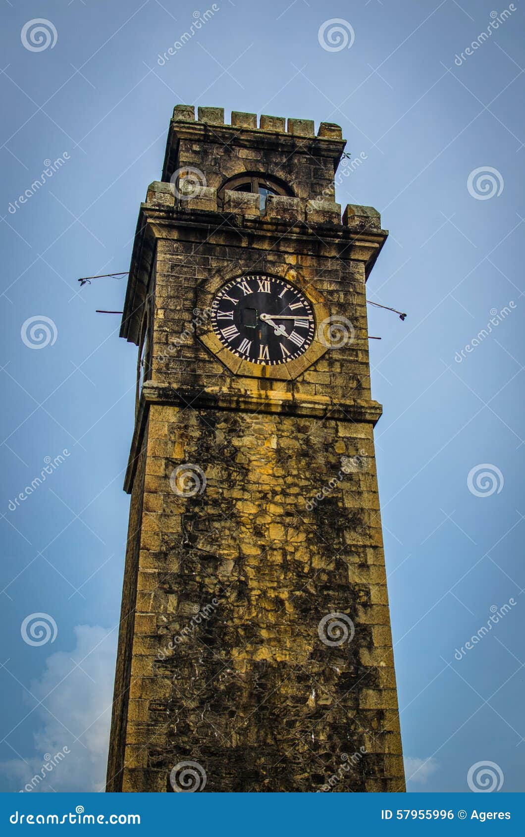 Old Stone Clock Tower in Sri Lanka Stock Photo - Image of city ...