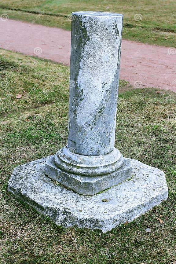 Old stone column stock image. Image of pedestal, green - 69555365