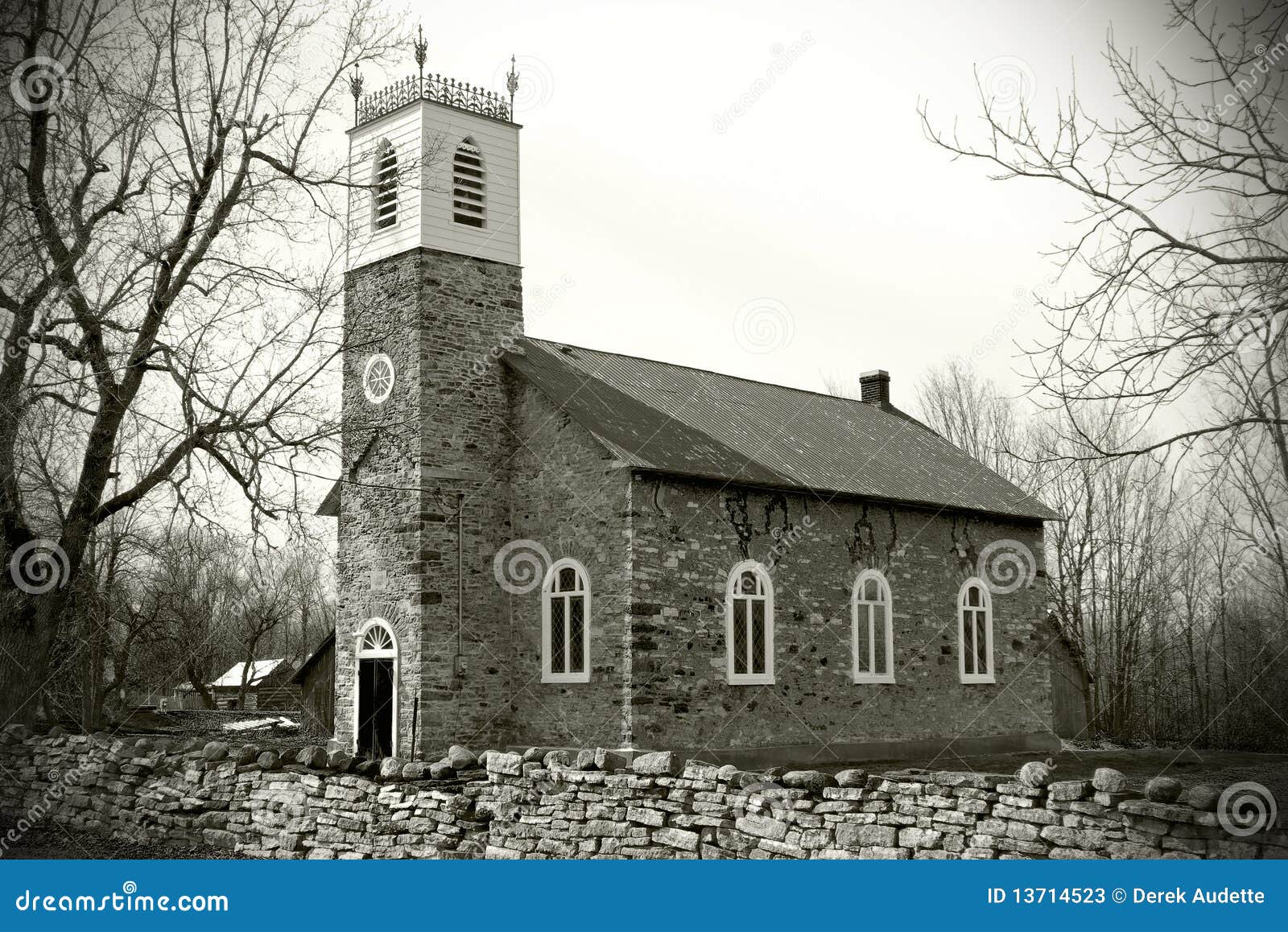 Old Stone Country Church stock image. Image of vintage - 13714523
