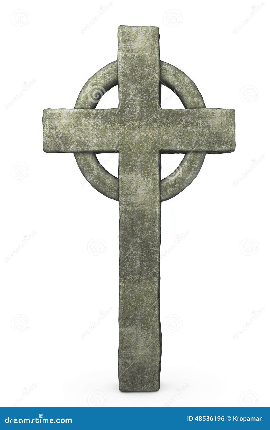 Old Stone Cross Isolated on White Stock Illustration - Illustration of ...