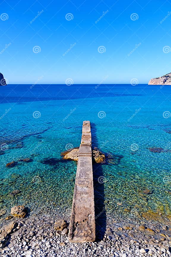 Old Stone Dock stock photo. Image of blue, calvia, paguera - 32649698