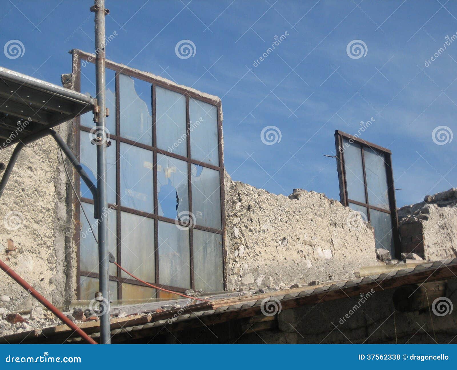 Old Stone Farmhouse with Scaffolding Stock Photo - Image of derelict ...