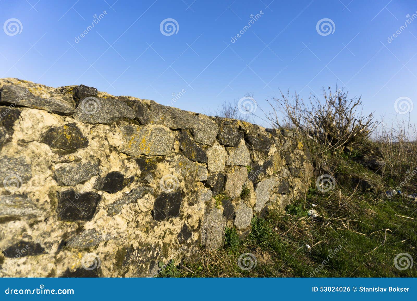 Old stone fence stock photo. Image of nature, fence, architecture ...