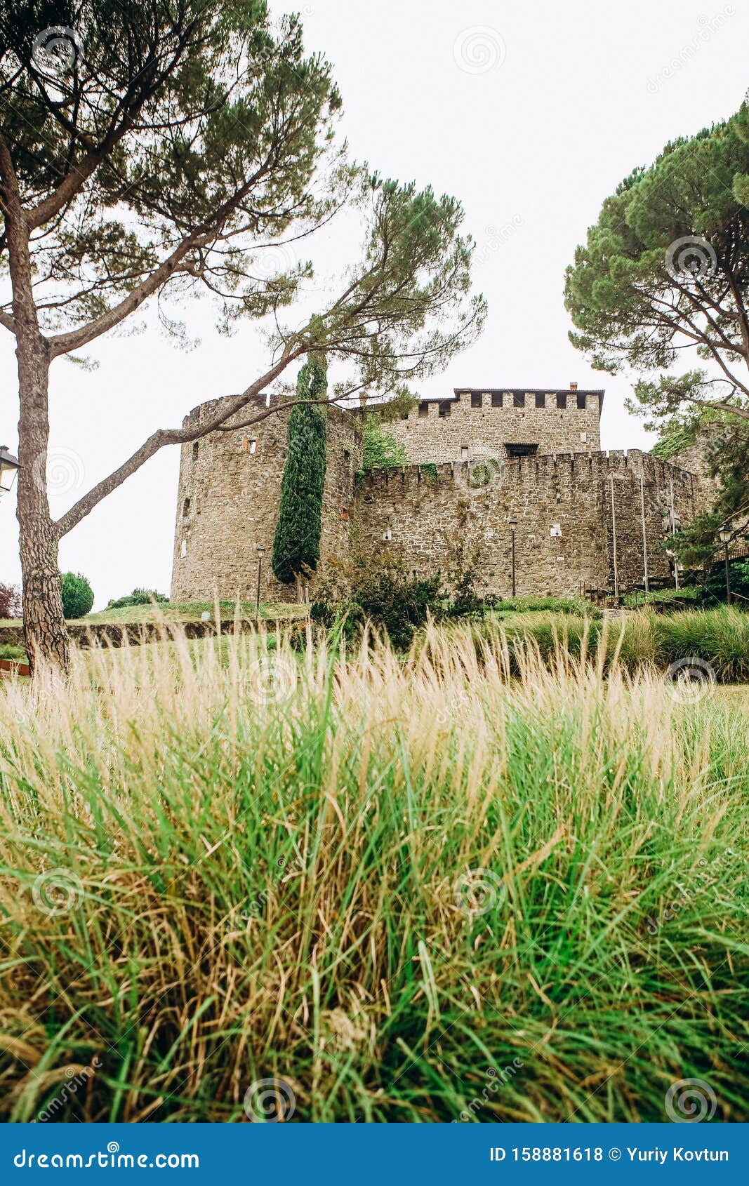 Old Stone Fortification Bastion Hill in Italy Stock Photo - Image of ...