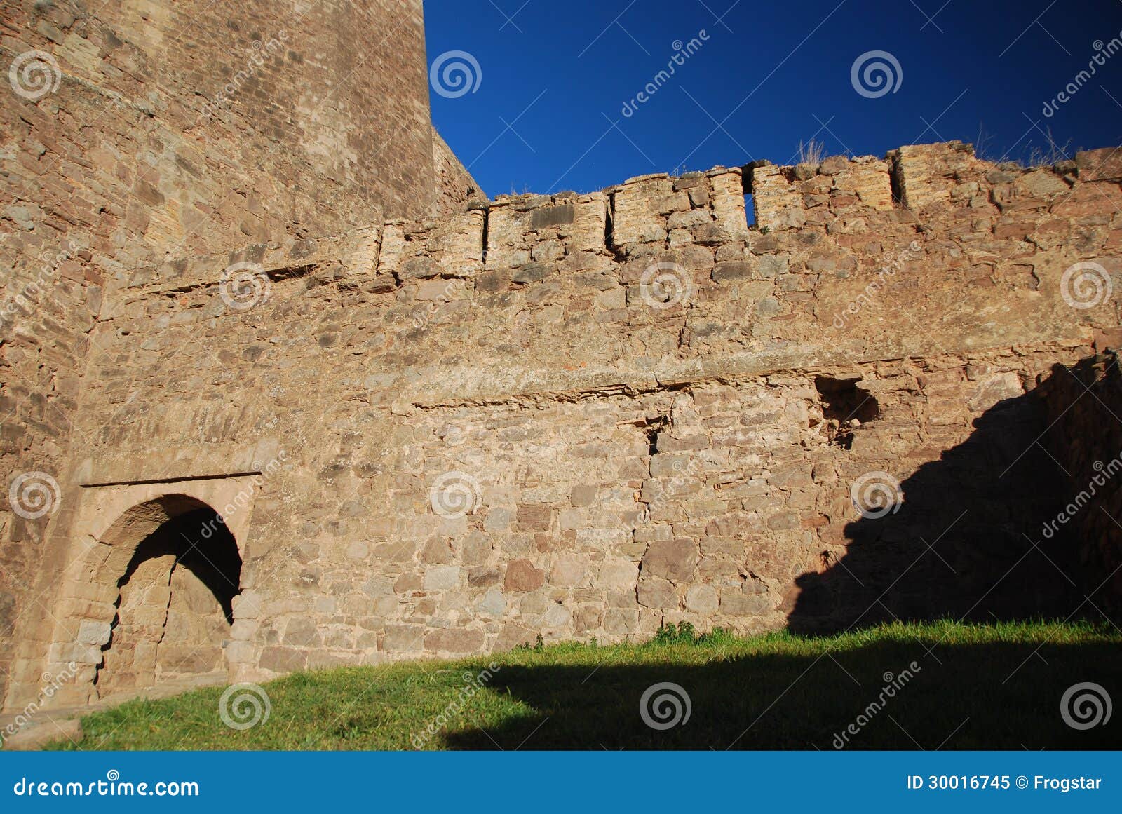 Stone fortification wall stock image. Image of medieval - 30016745