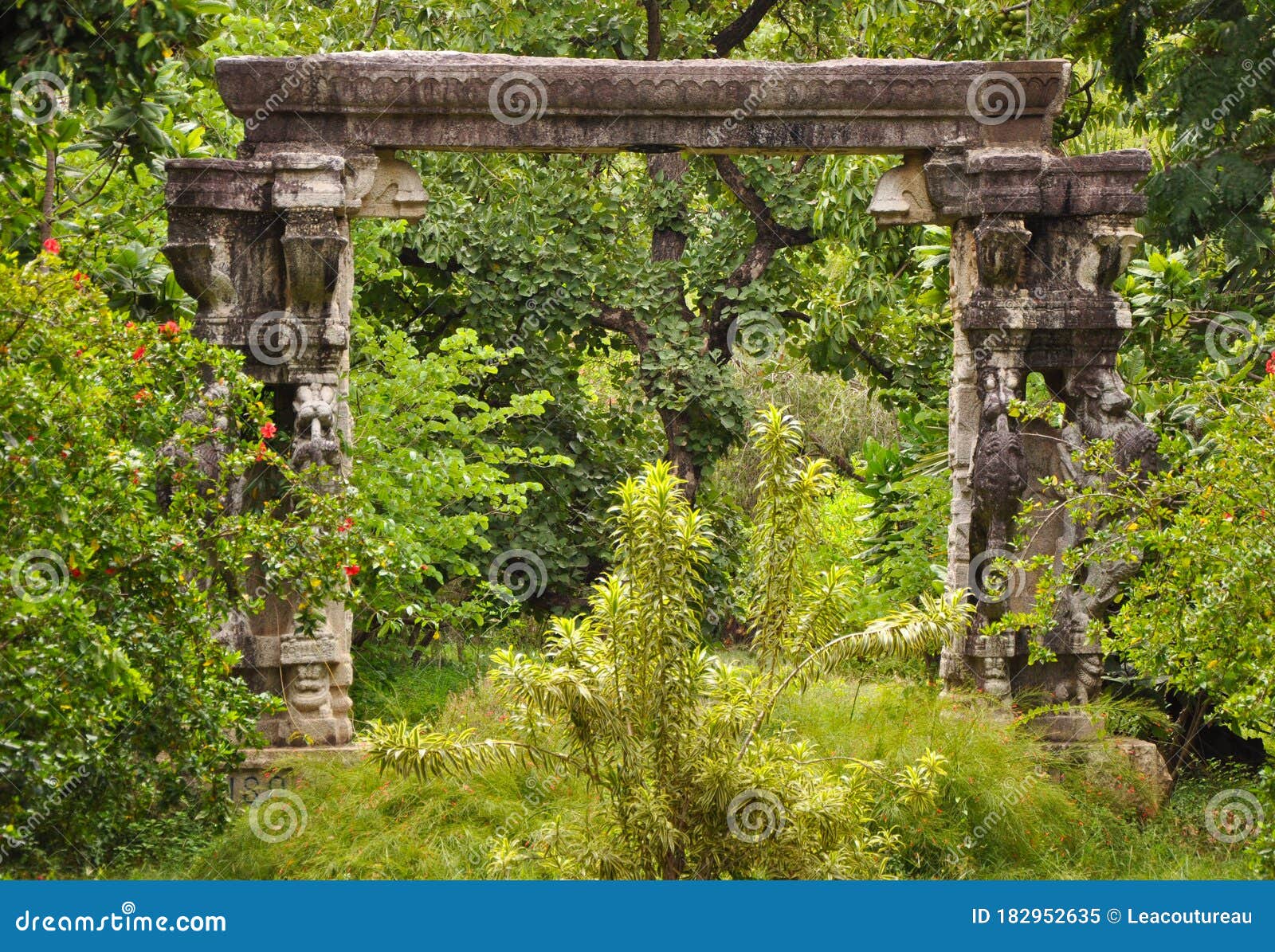 Old Stone Gate in a Park in India Stock Image - Image of yellow ...