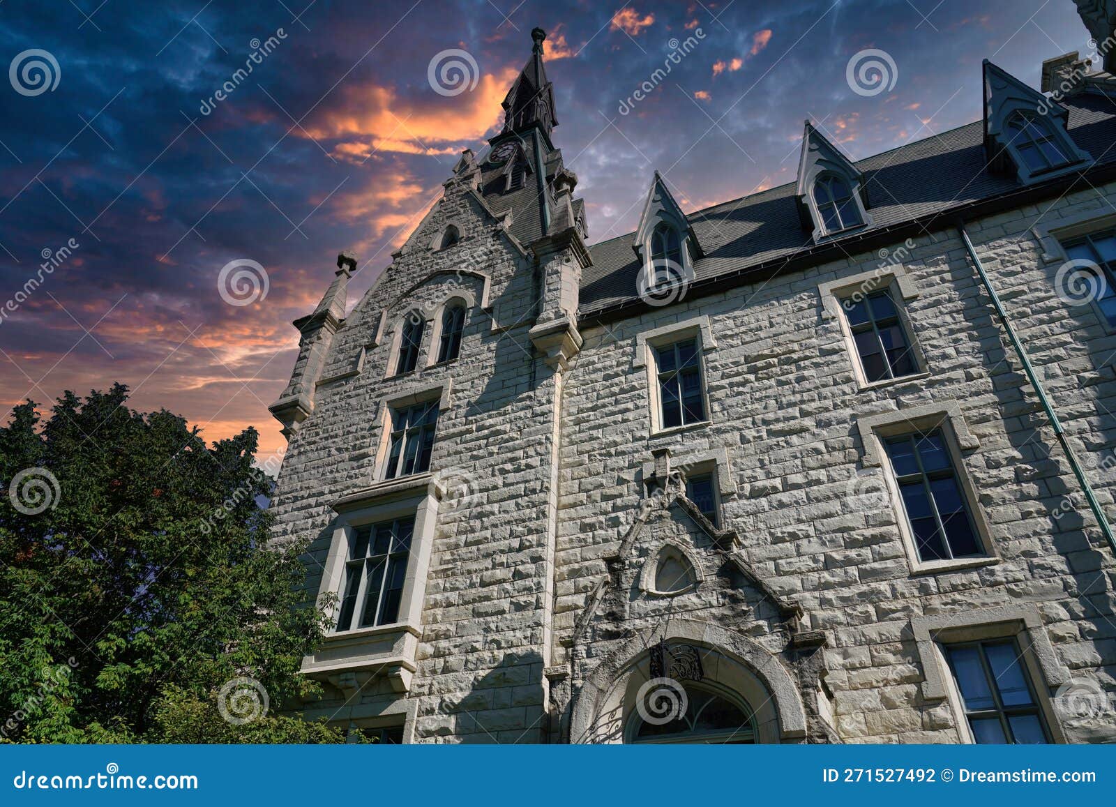 Gothic Style Building with Gables and Dormer Windows Stock Photo ...