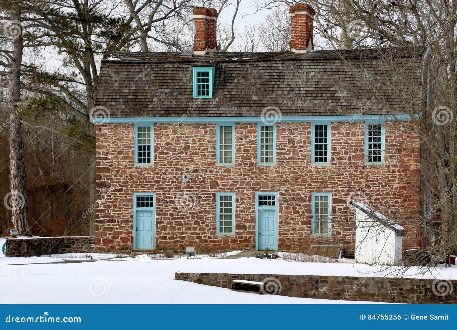 The Old Stone House. stock photo. Image of frozen, village - 84755256