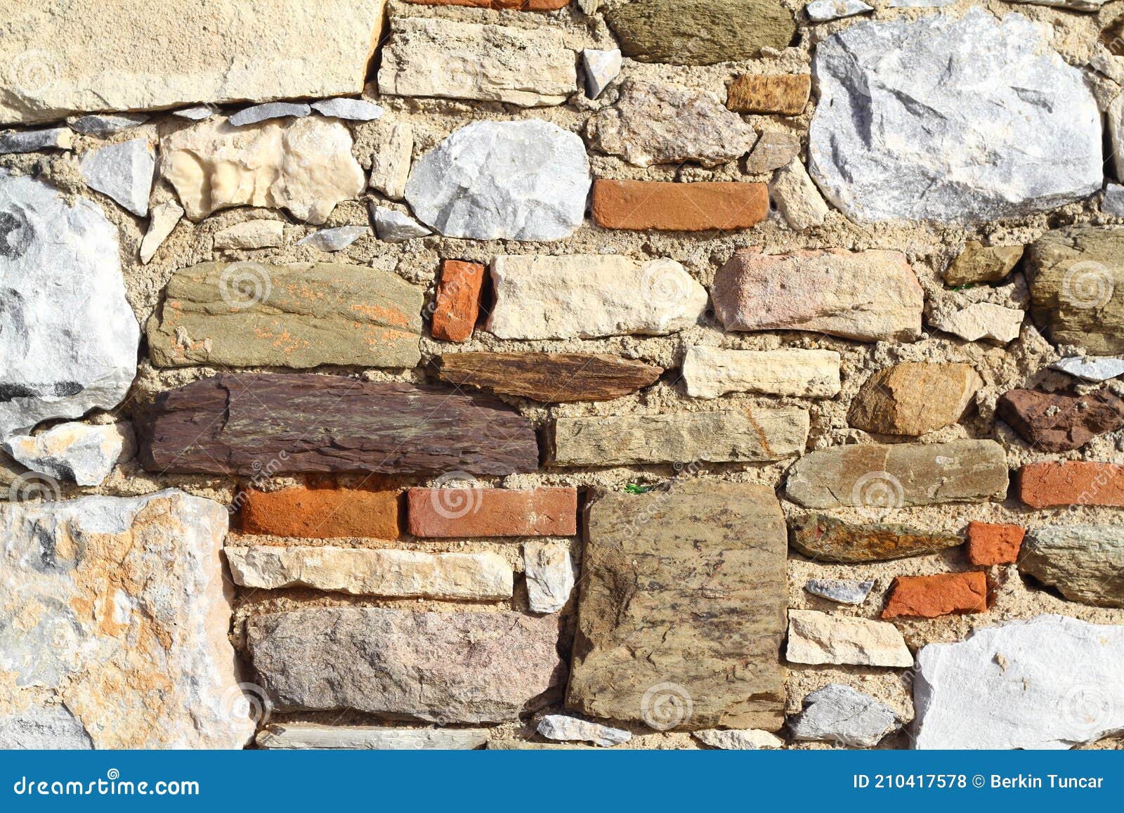 Old Stone Masonry Wall Texture Background, Banner with Irregular ...