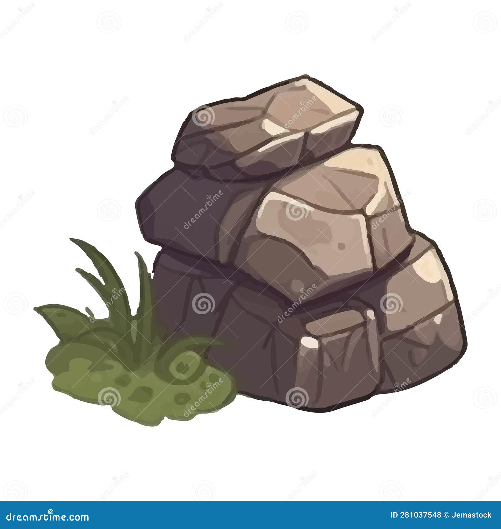 Old Stone Material Heap in Nature Stock Vector - Illustration of icon ...