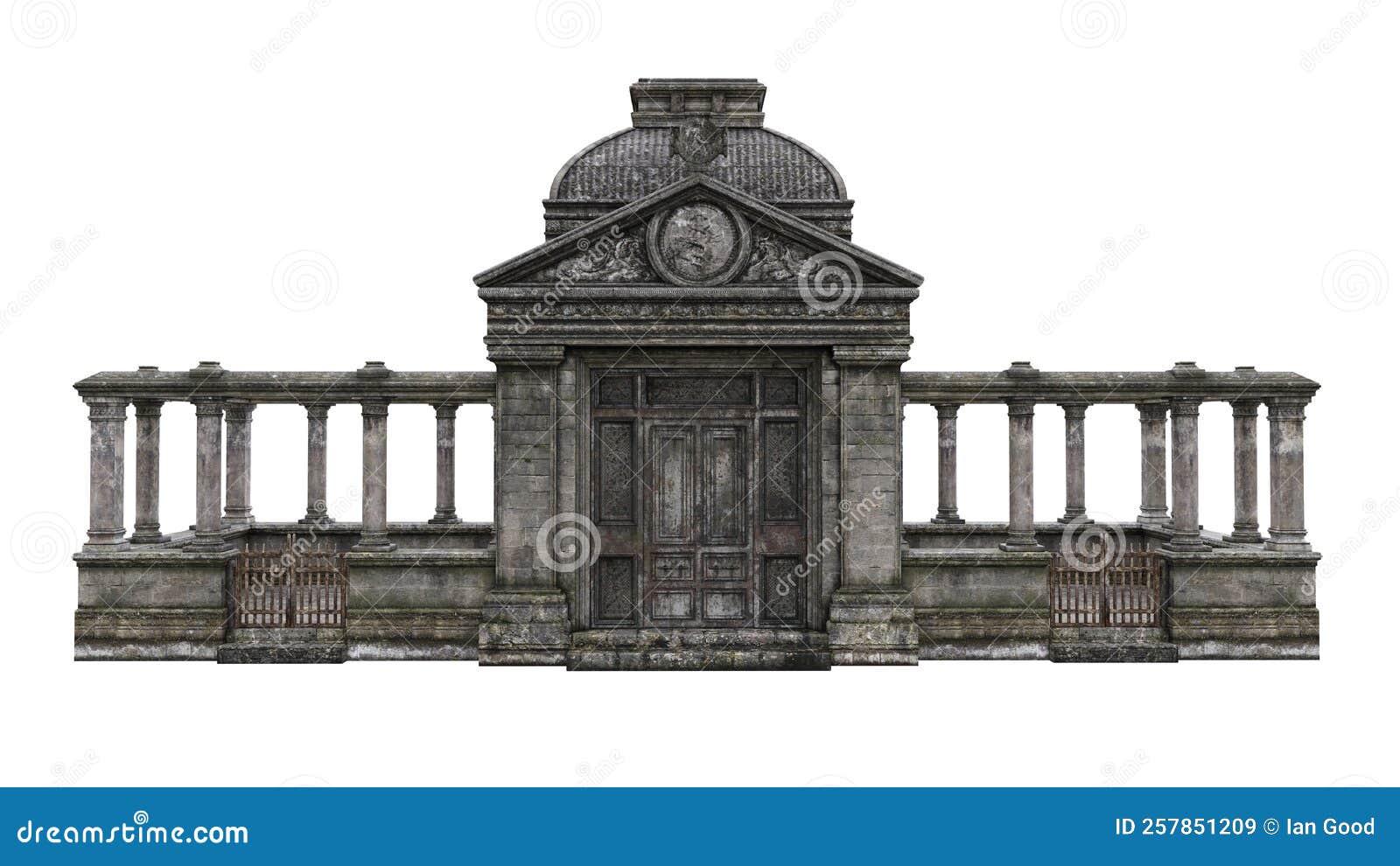 Old Stone Mausoleum Tomb Building. 3D Rendering Isolated on White Stock ...