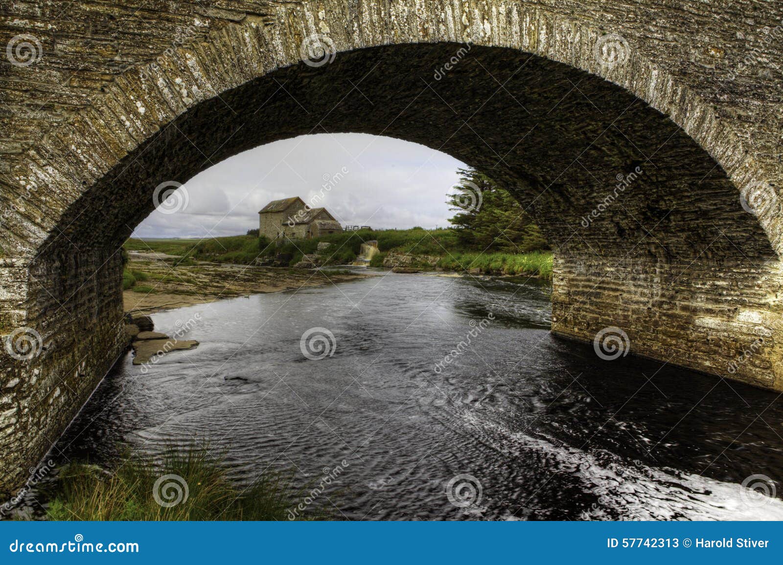 Old Stone Mill and Bridge in Thurso, Scotland Stock Image - Image of ...