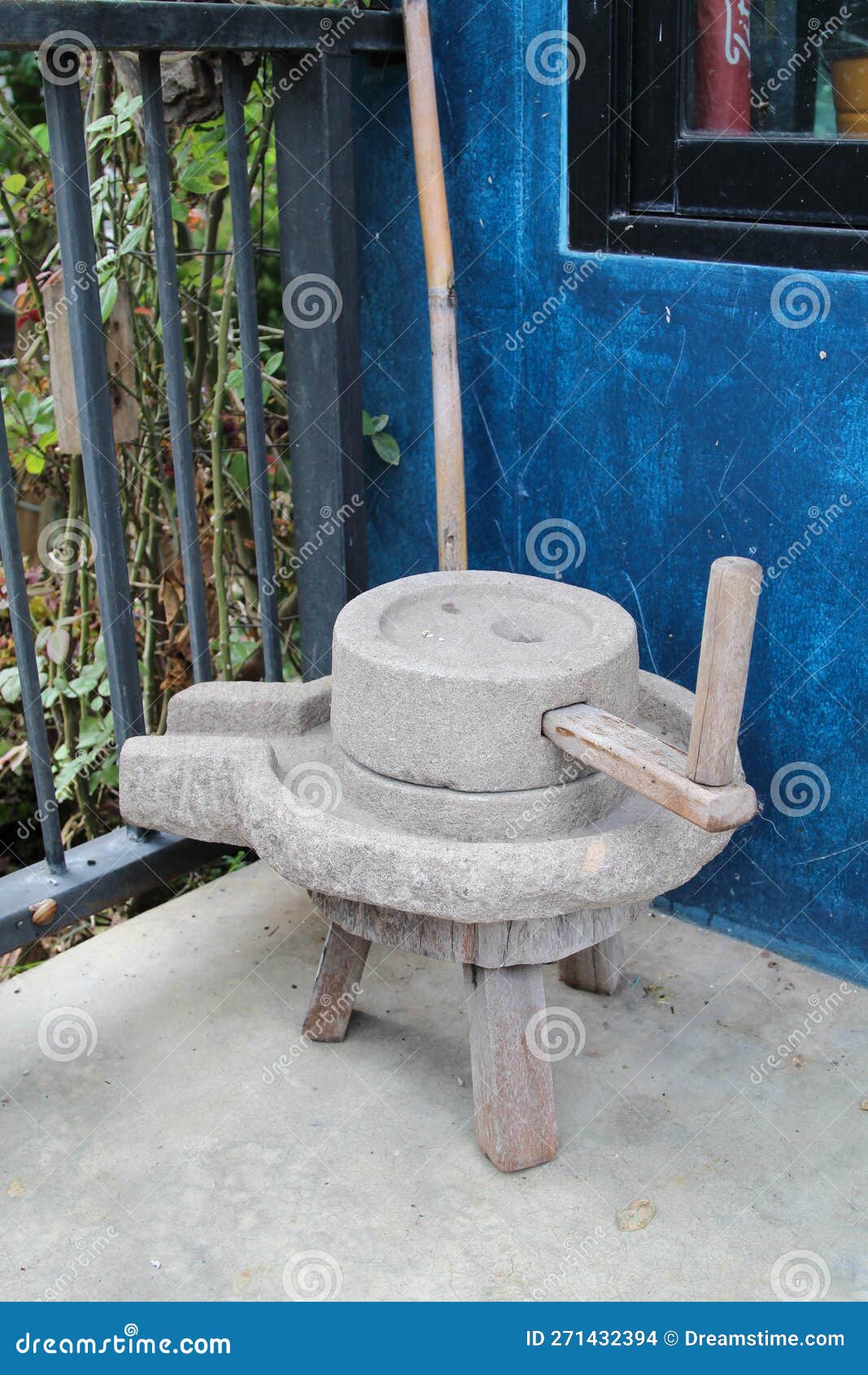A Stone Mill Decorated in the House Stock Photo - Image of antique, decorated: 271432394