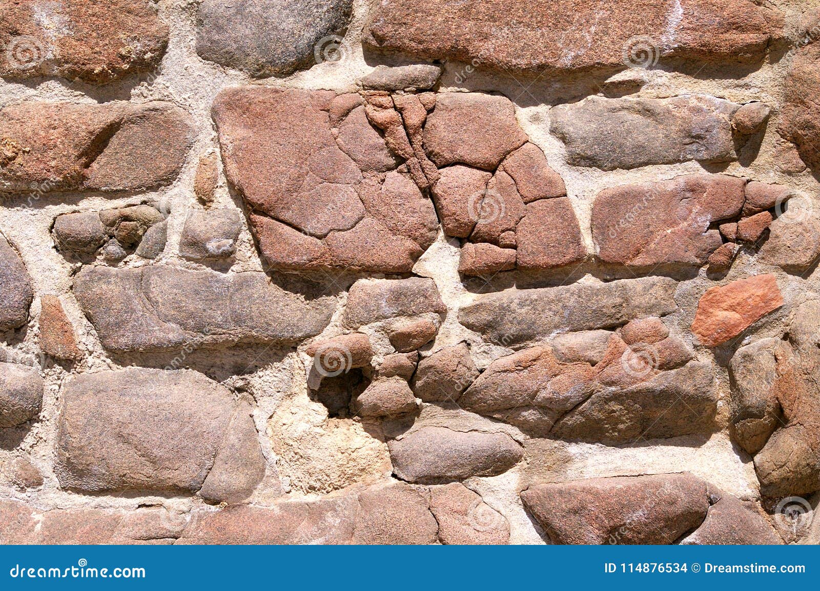 Old stone and mortar wall stock photo. Image of cement - 114876534