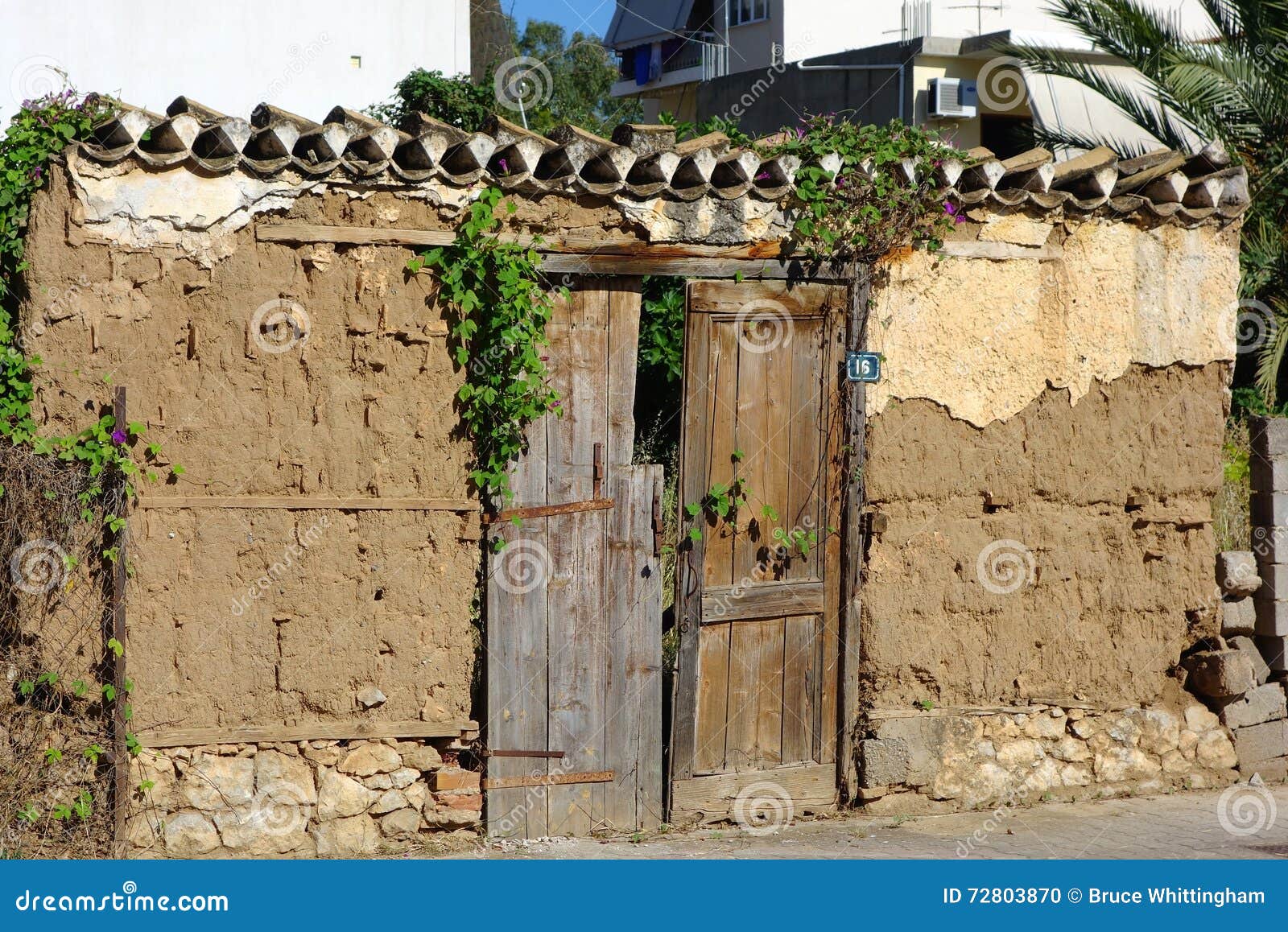 Old Stone and Mud Brick Wall Stock Photo - Image of techniques, greek ...