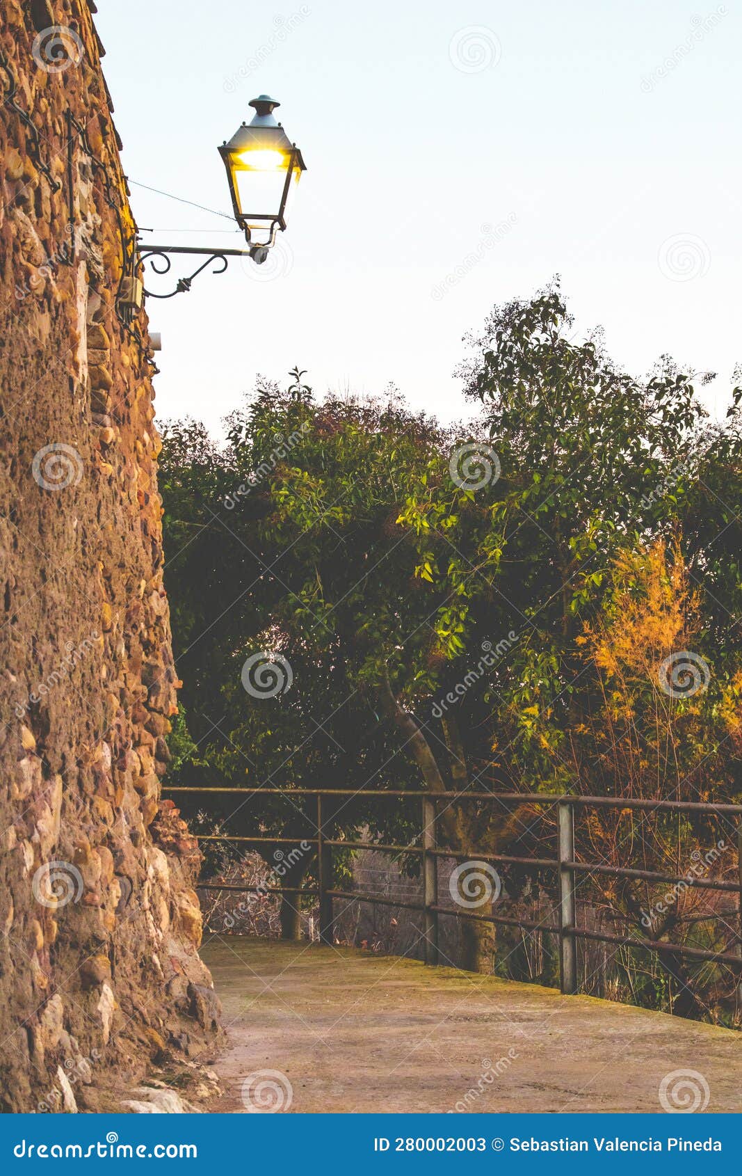 Old Stone Path in Spanish Village Stock Image - Image of nature, retro ...