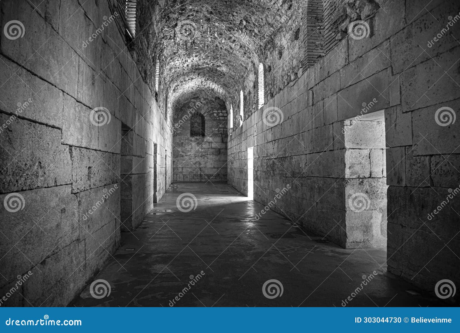 Old stone ruins. stock photo. Image of corridor, building - 303044730