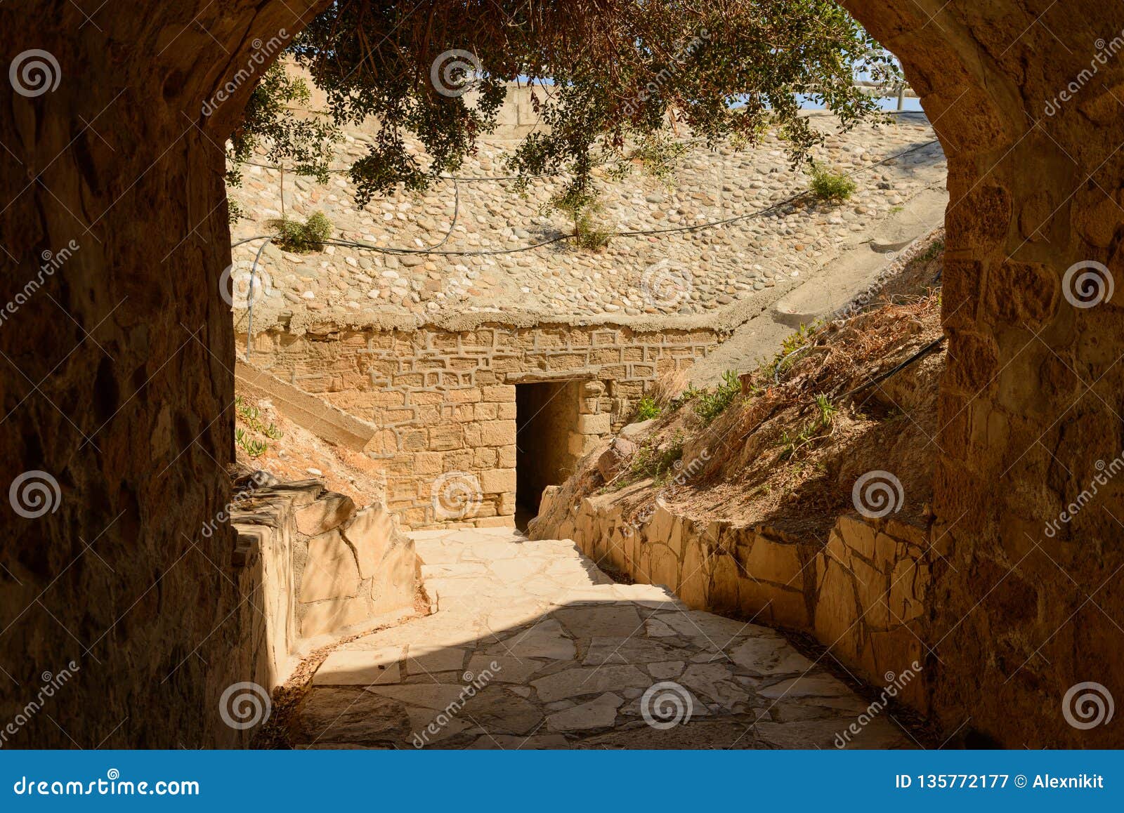 Old Stone Ruins Structures with Arch Stock Image - Image of heritage ...