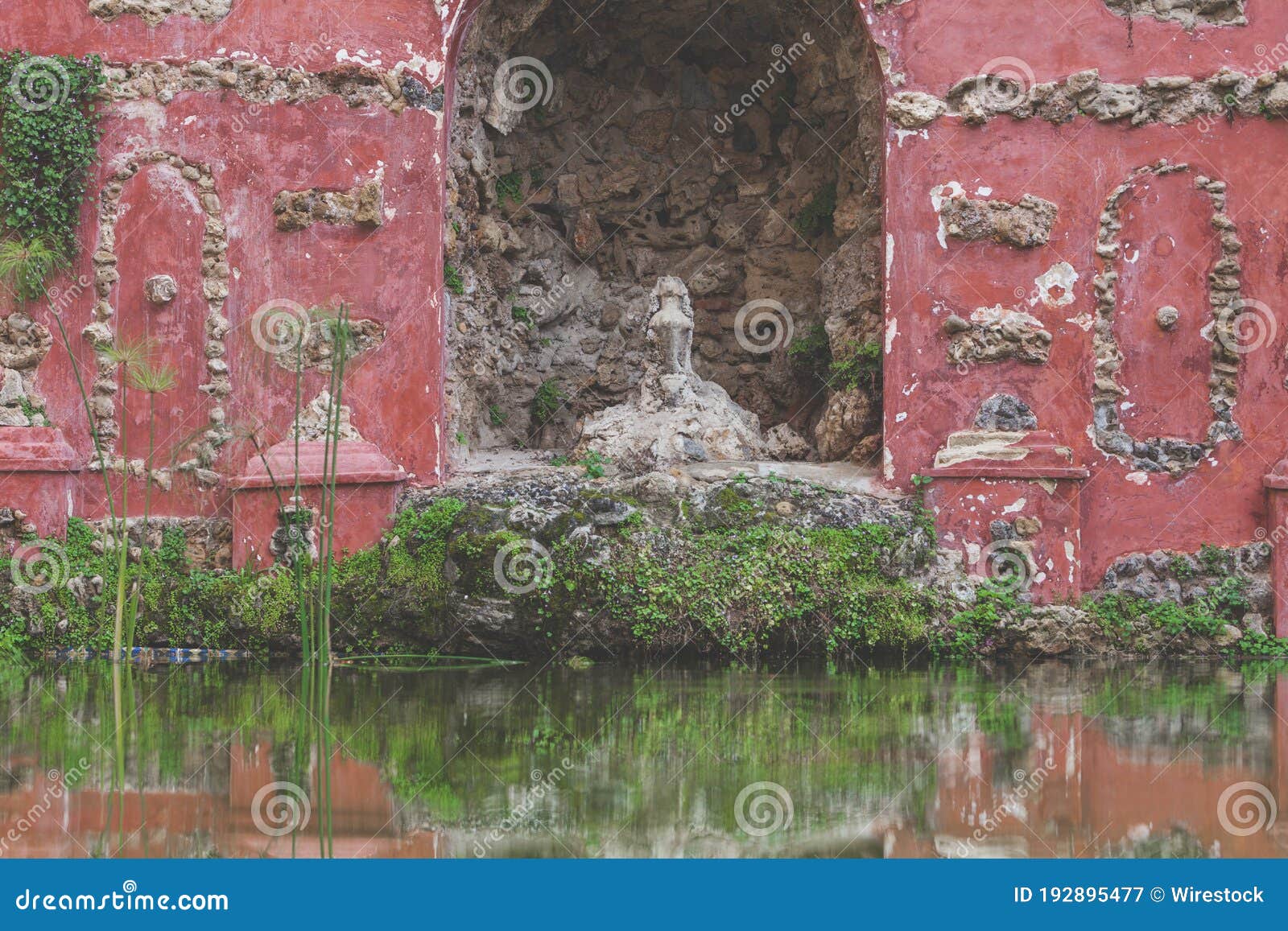 Reflection Of An Old Mossy House In A Green River In Blaubeuren Royalty ...