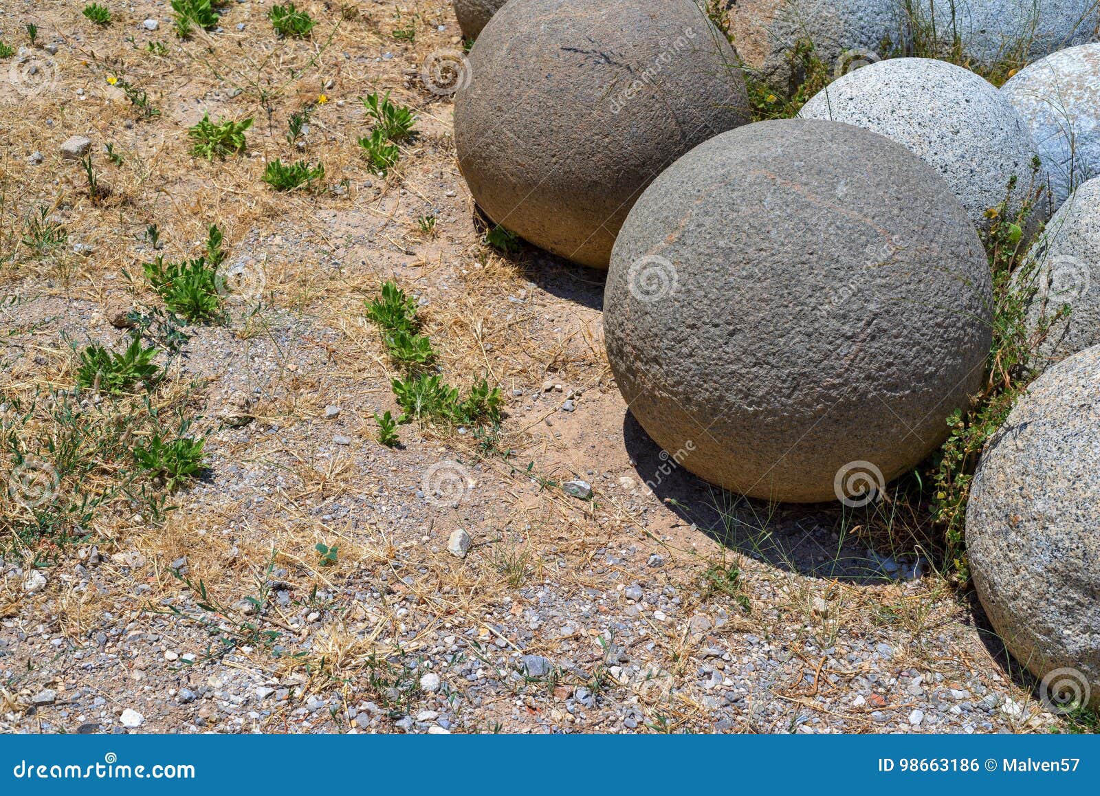 Old Stone Spheres or Kernels Stock Photo - Image of background, space ...