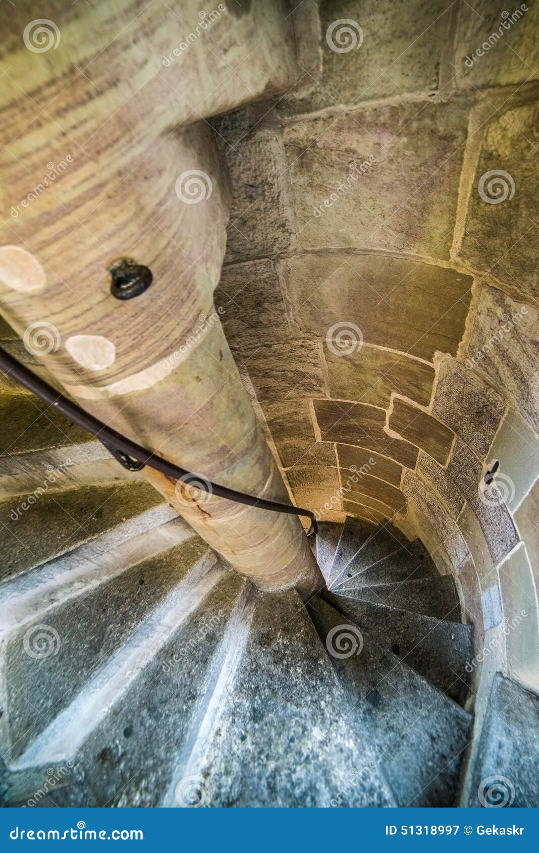 Old Stone Spiral Staircase Going Up The Inside Of A Castle Tower Stock ...