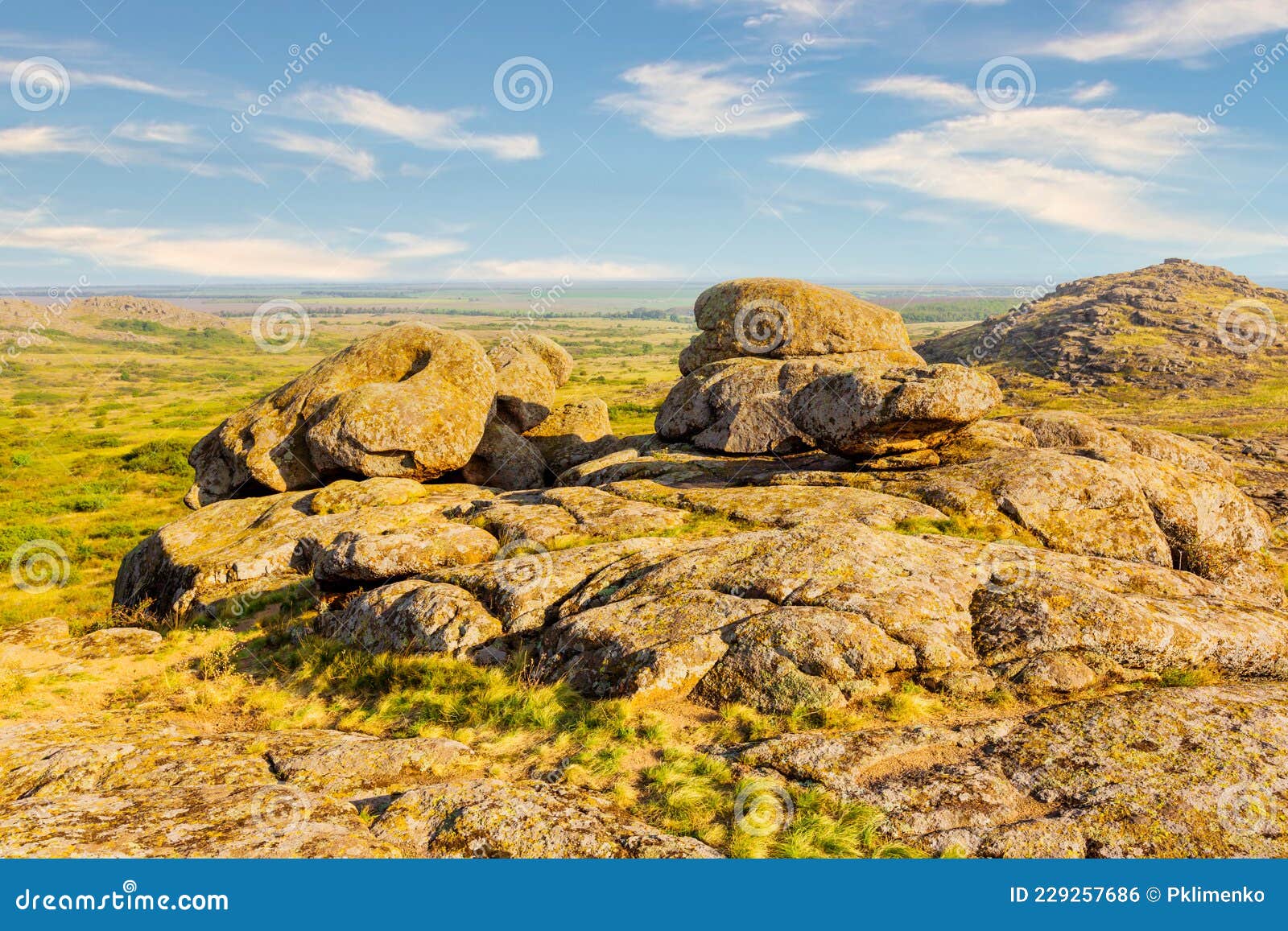 Old stone in steppe stock photo. Image of park, moss - 229257686