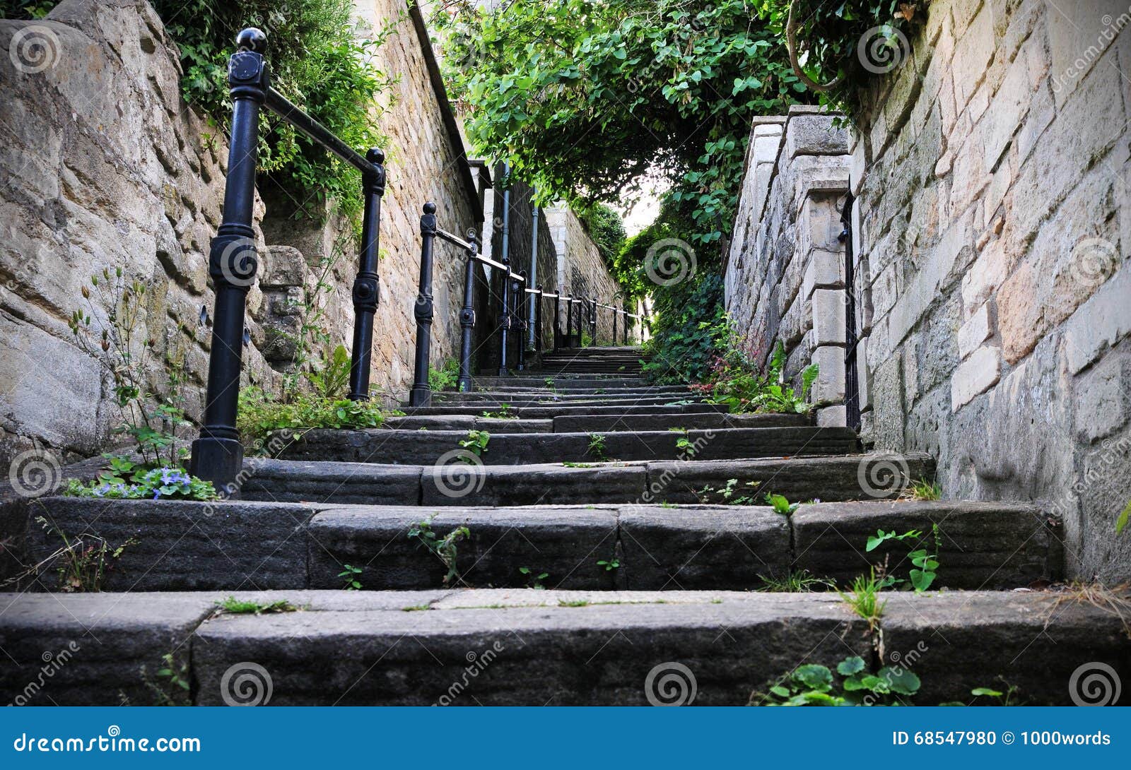 Old Stone Steps Alley stock photo. Image of angle, bricks - 68547980