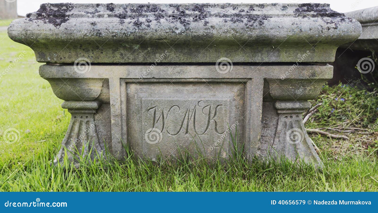 Old Stone Tomb with Engraved Text Stock Image - Image of engraved ...