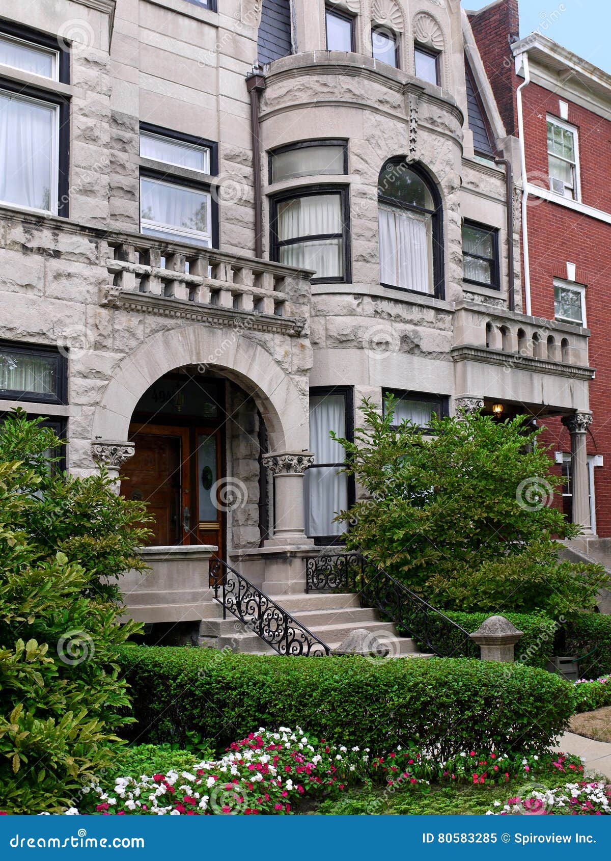 Old stone townhouses stock image. Image of boston, stone - 80583285