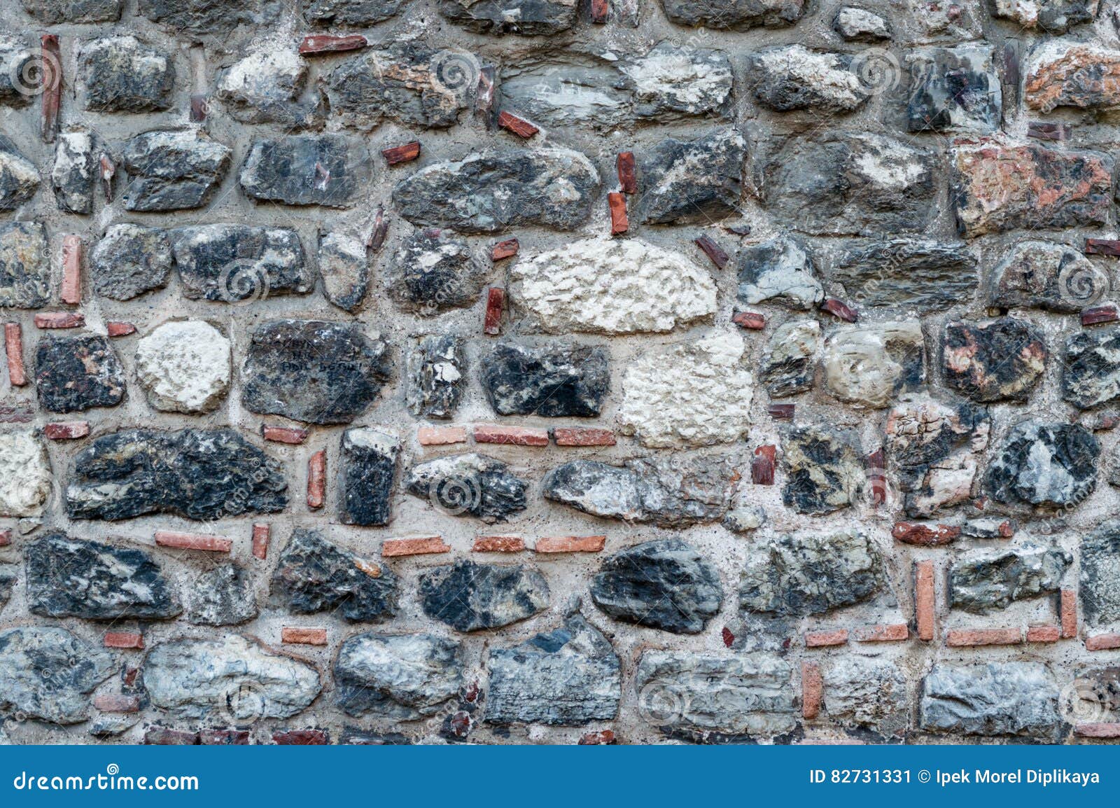 Old Stone Wall with Clay, Tile and Earthenware Stock Image - Image of ...
