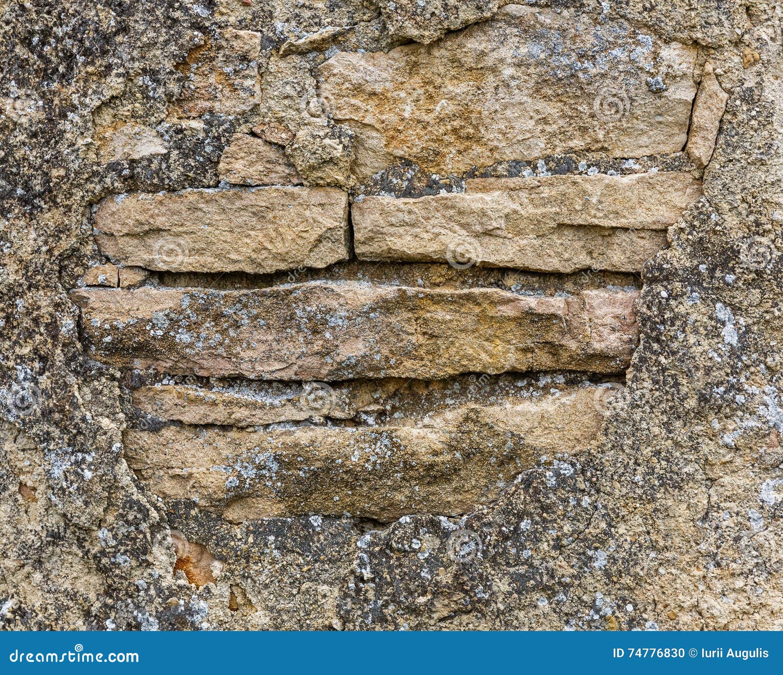 Old Stone Wall with Crumbling Plaster Stock Photo - Image of exterior ...