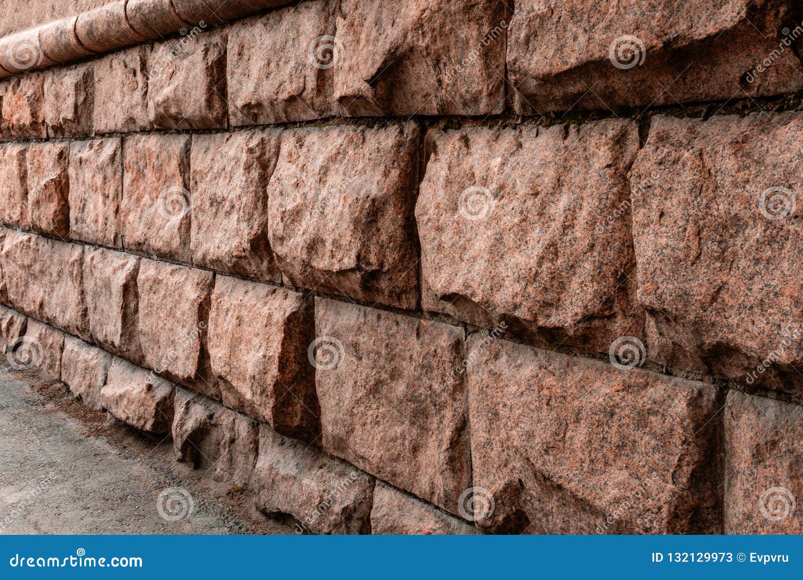 Stone Wall Made of Large Granite Blocks Stock Image - Image of ...