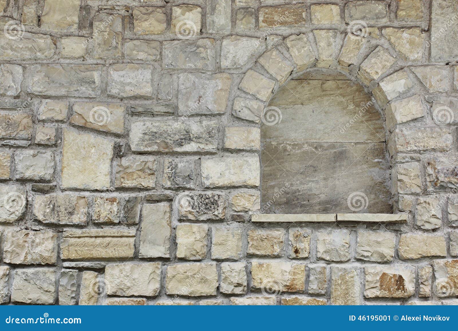 Old Stone Wall with Niche stock image. Image of blocks - 46195001