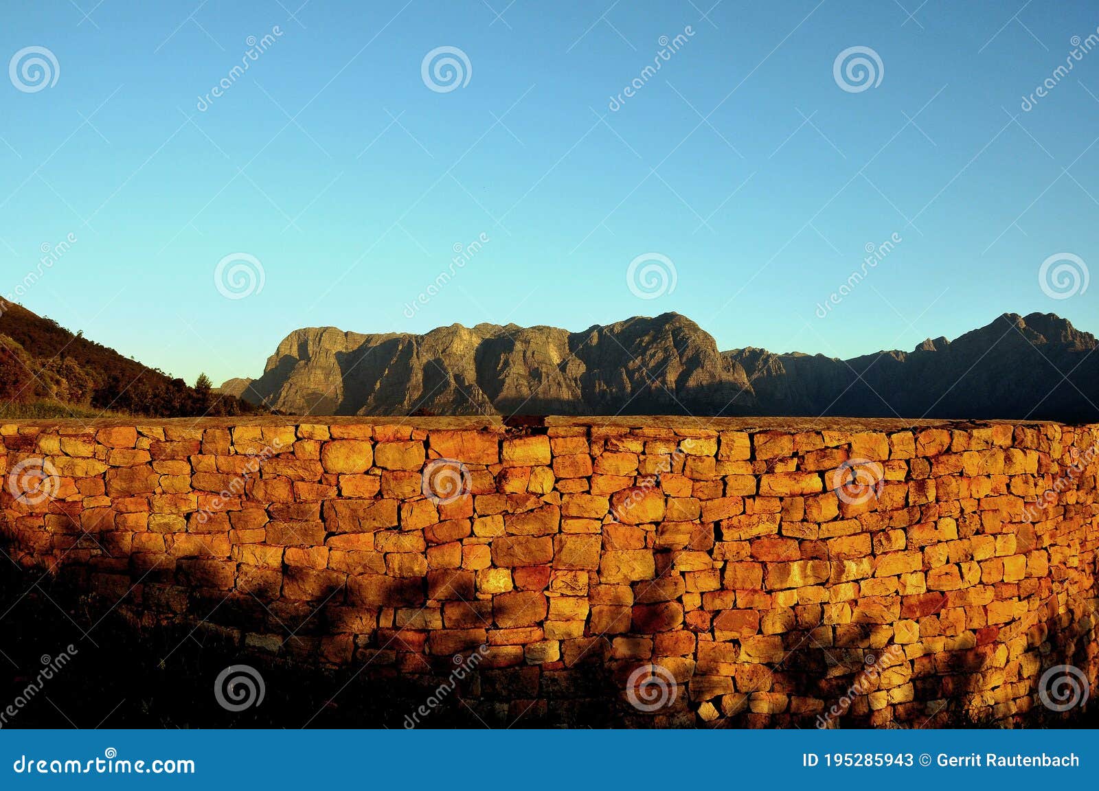 Put a Wall Around the Mountain Stock Image - Image of background ...