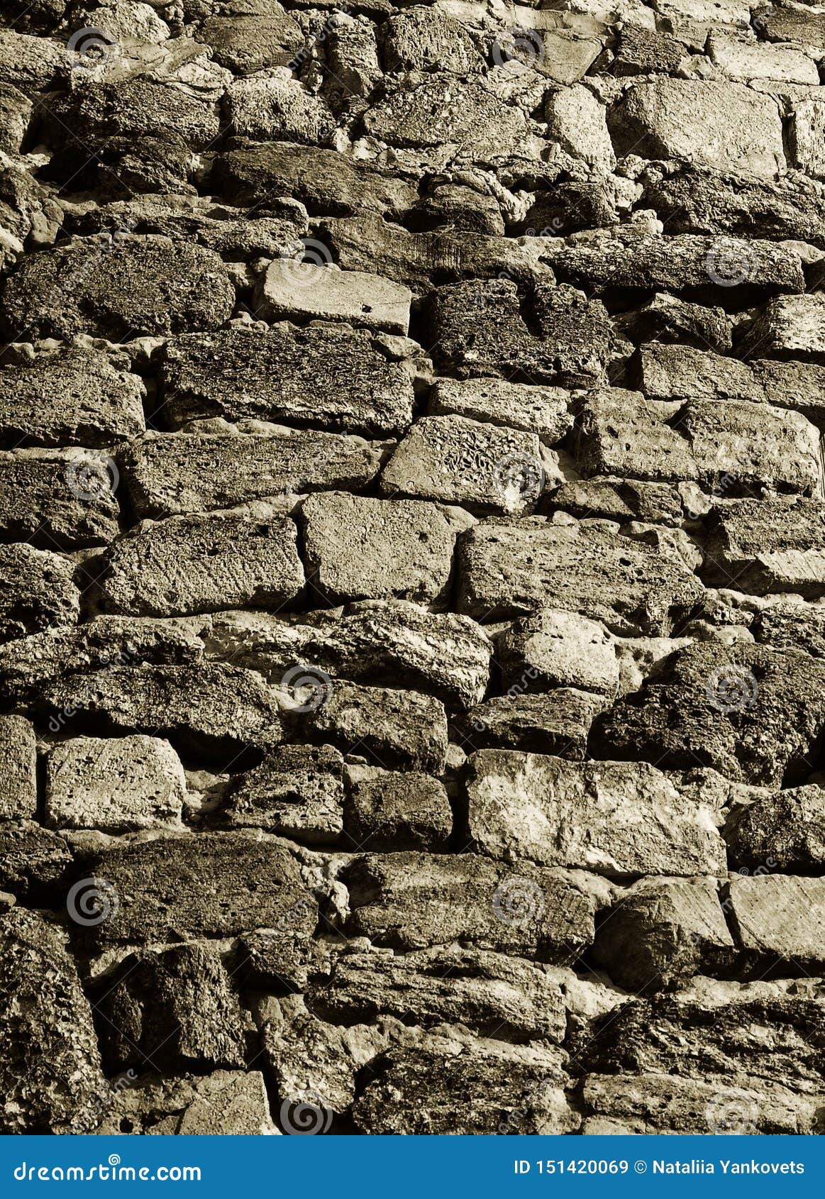 An Old Stone Wall of Sharp Stones of Different Shapes Stock Image ...