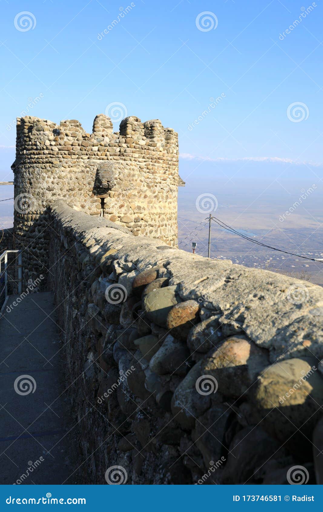 Signagi Town Fortress In Georgia, Kahety Region, Roofs And Church Tower ...